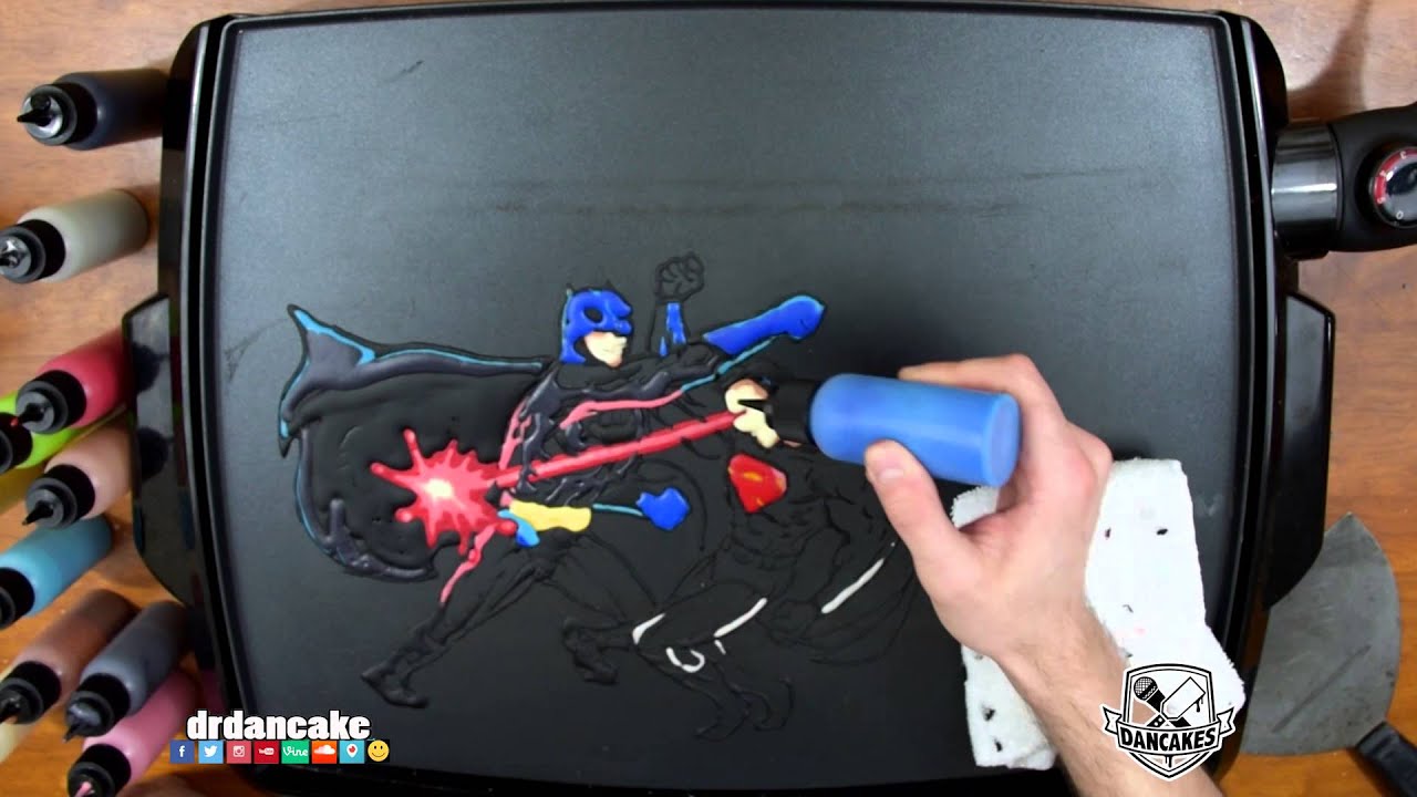 Batman vs. Superman Pancake Art - YouTube