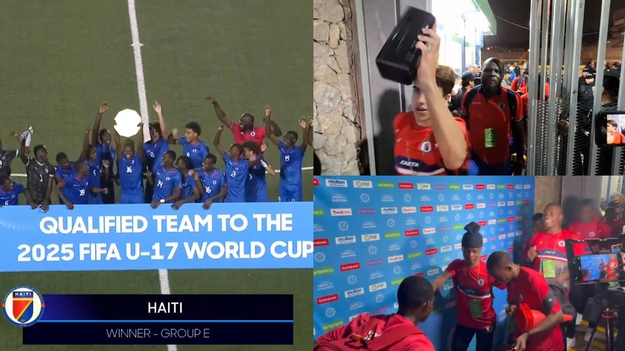 Haiti U-17 s celebration after qualifying for the world cup - YouTube
