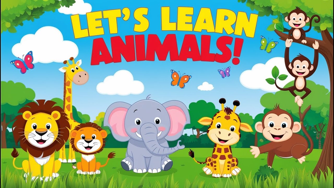 Zoo Animals! Learn Names of Wild Animals in English for Kids - YouTube