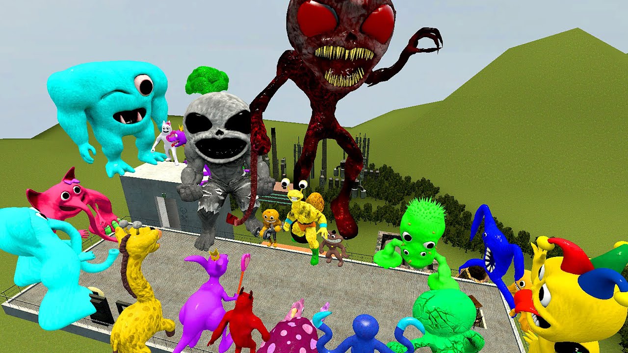 omega punch and kick all garten of banban in gmod - YouTube