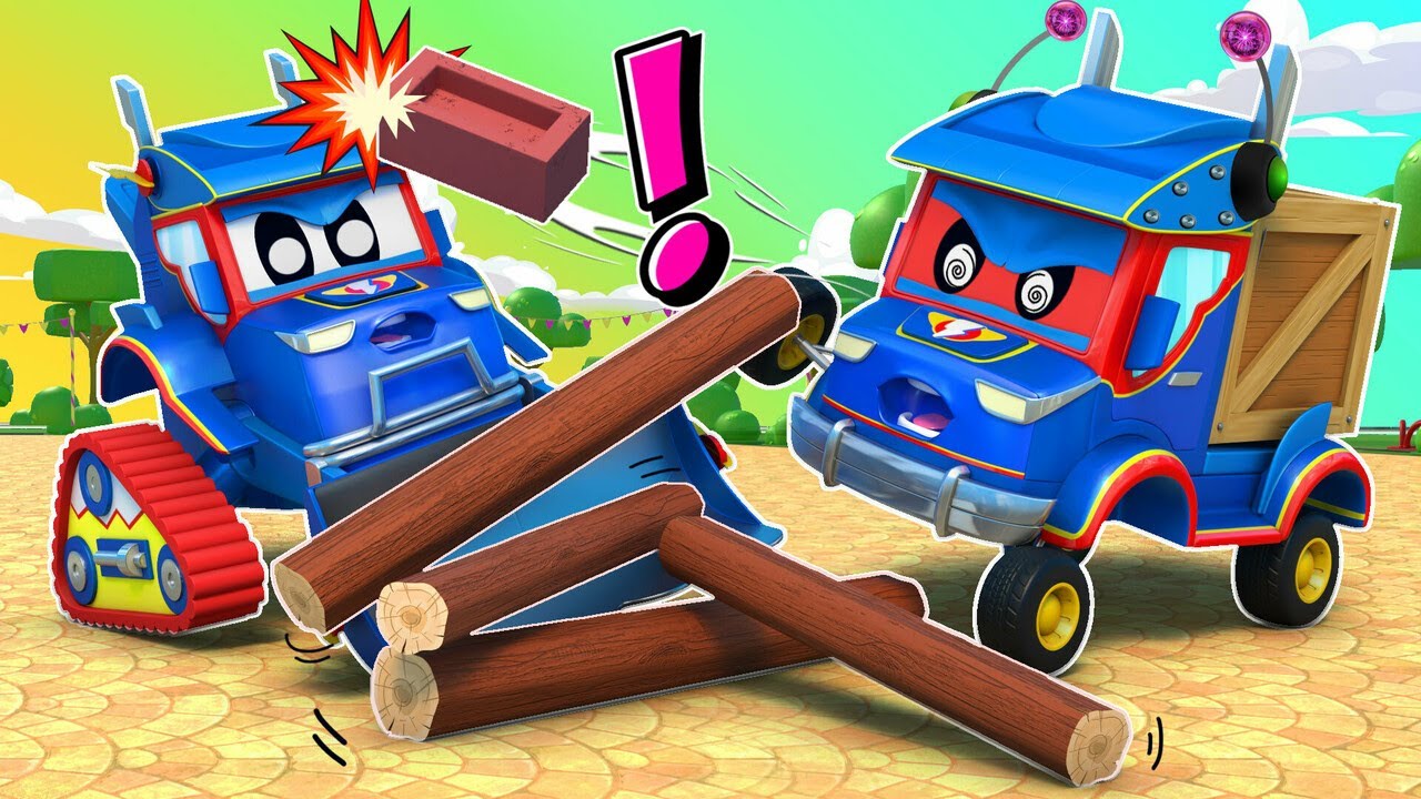 Super Bulldozer Stops the EVIL ROBOT! | BEST Bulldozer Compilation for ...