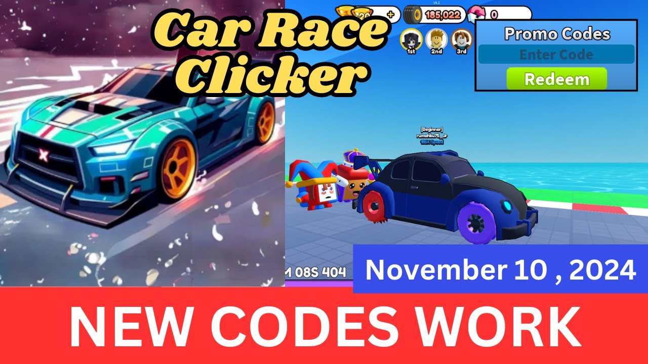 *All Codes Work* Car Race Clicker ROBLOX, November 11, 2024 - YouTube