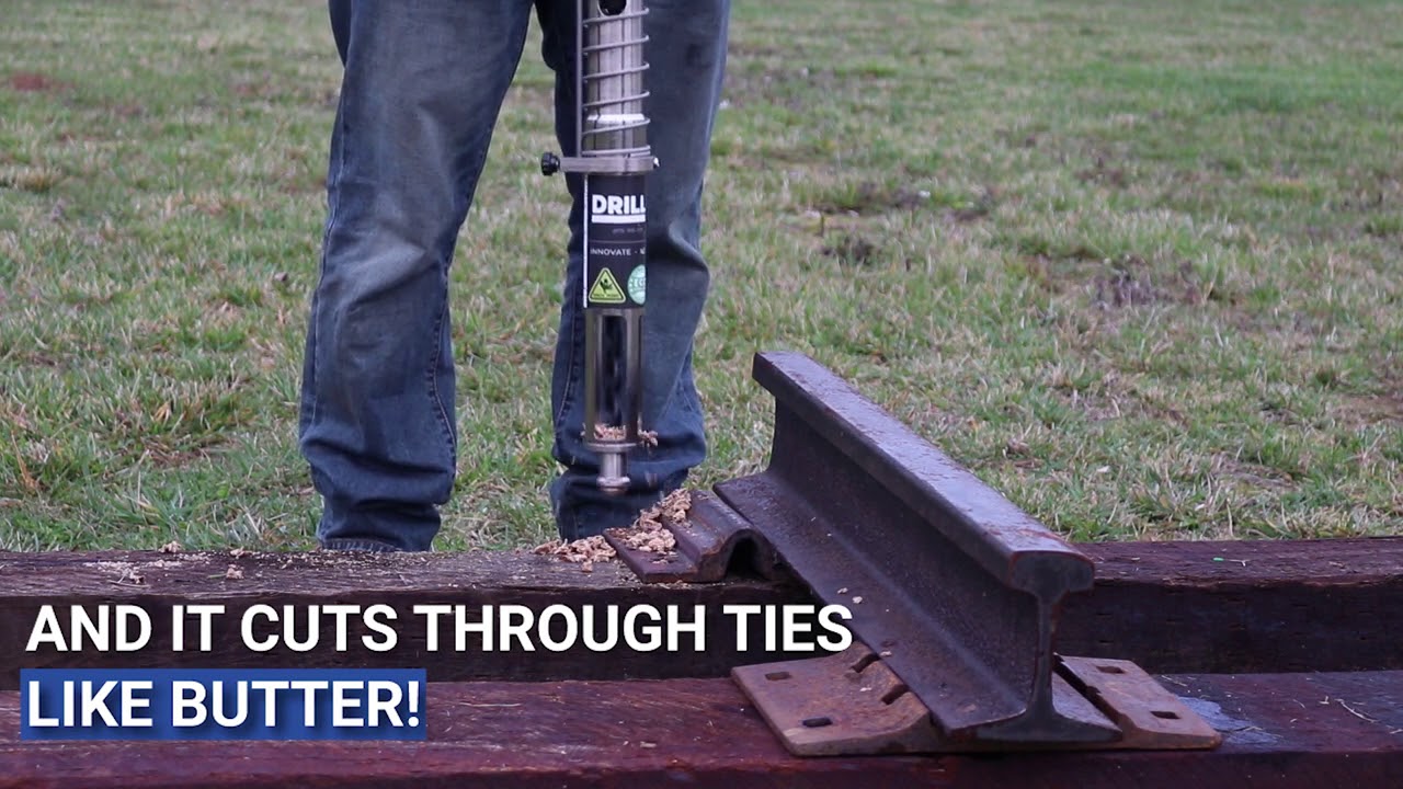 The DrillEase Battery Operated Tie Drill is Revolutionizing Rail - YouTube