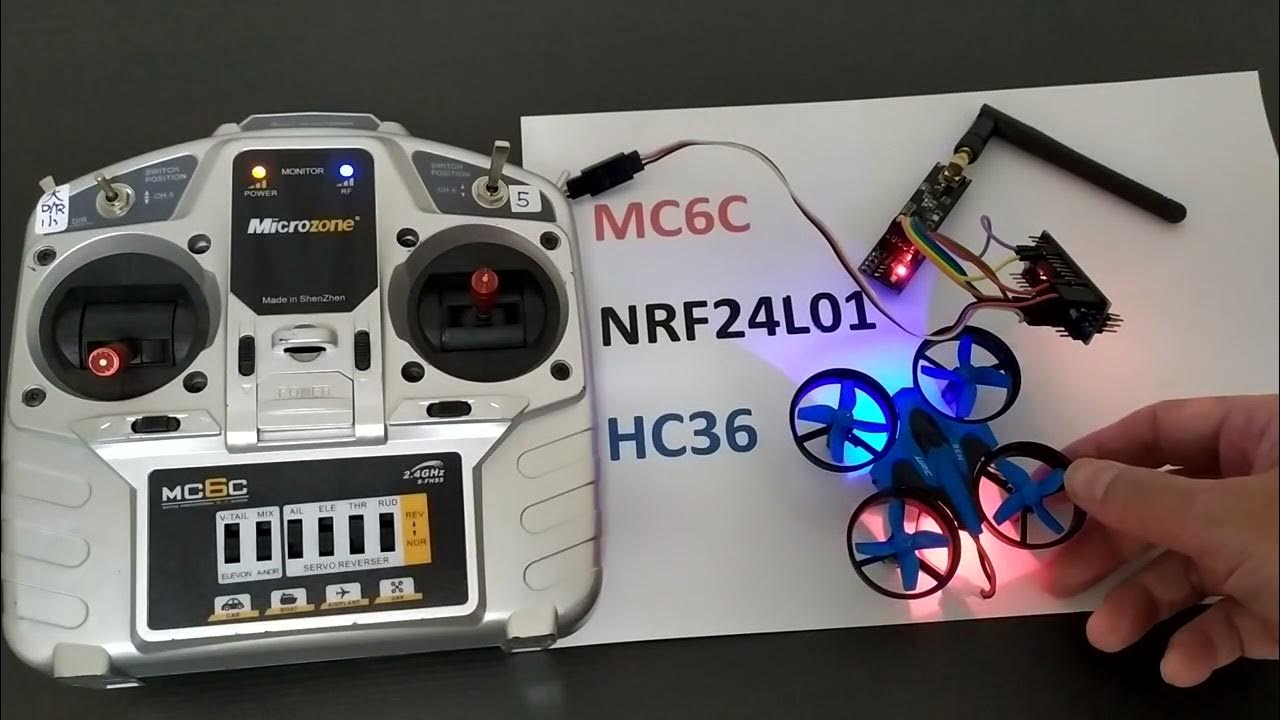 MC6C controller v JJRC H36 mini Drone DIY nRF24L01 RX - YouTube