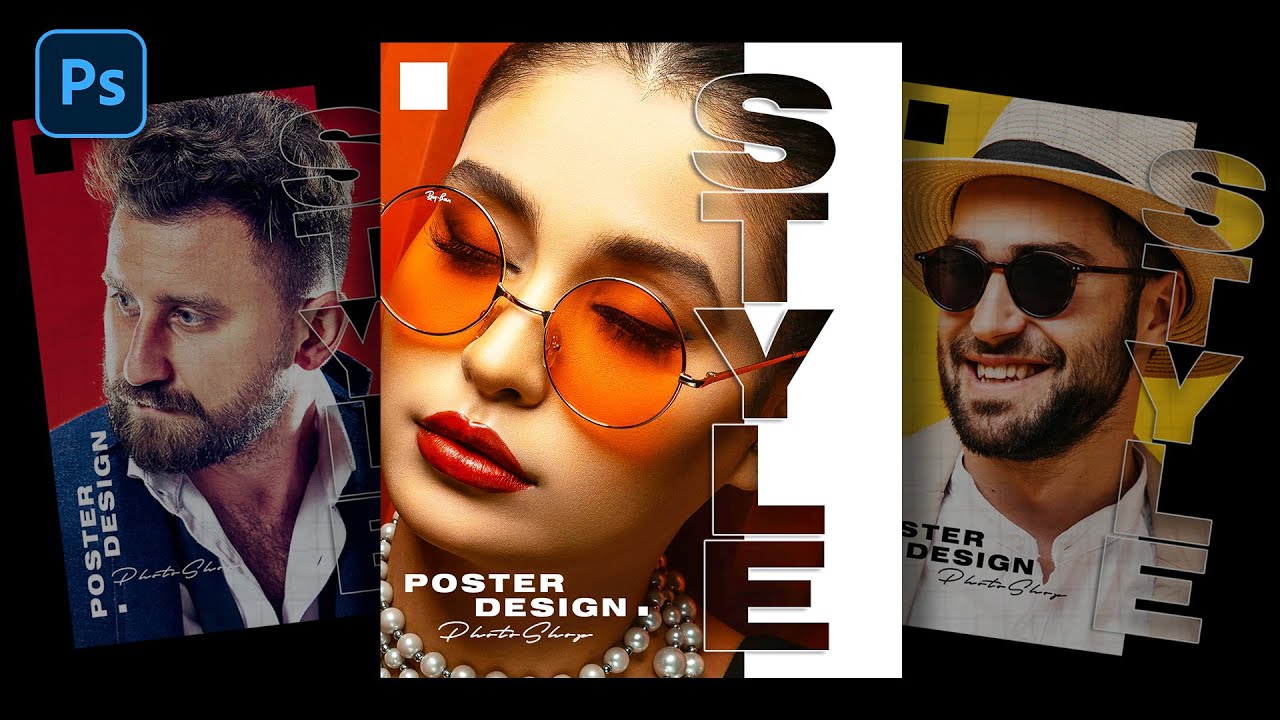 Modern poster design in Adobe Photoshop I Photoshop Tutorial I Poster ...