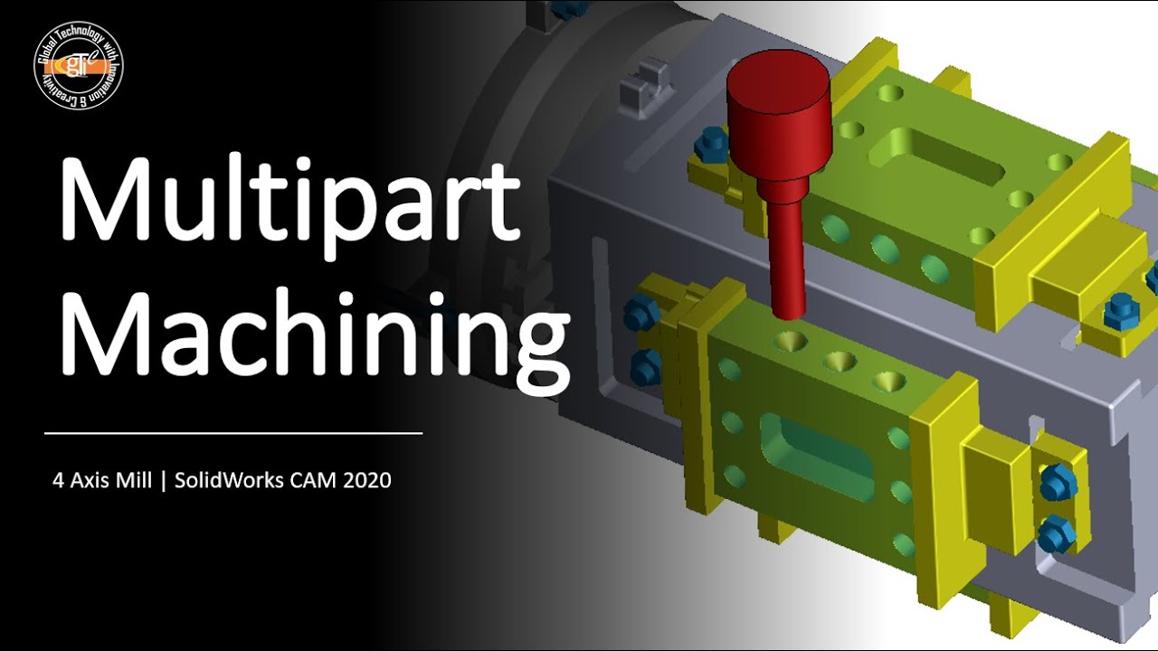 Multiplane Machining | 4 Axis Mill | SolidWorks CAM 2020 - YouTube