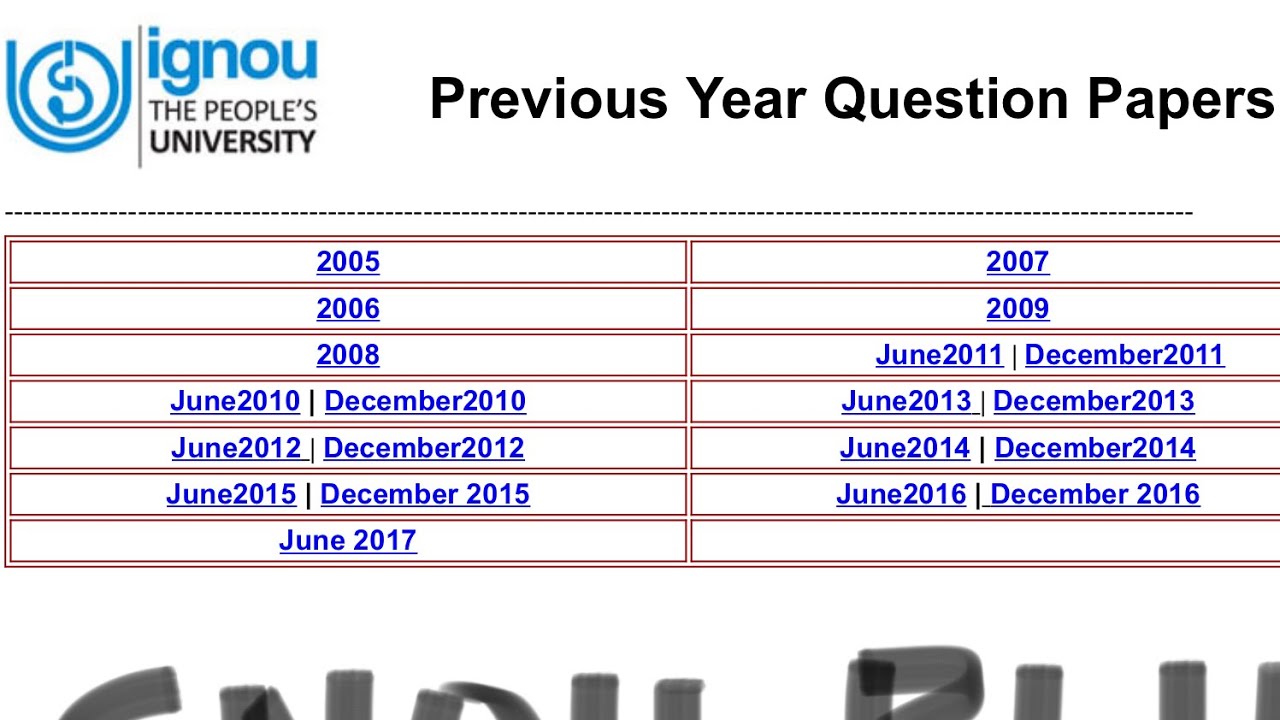 How to download Previous year question papers of IGNOU - YouTube