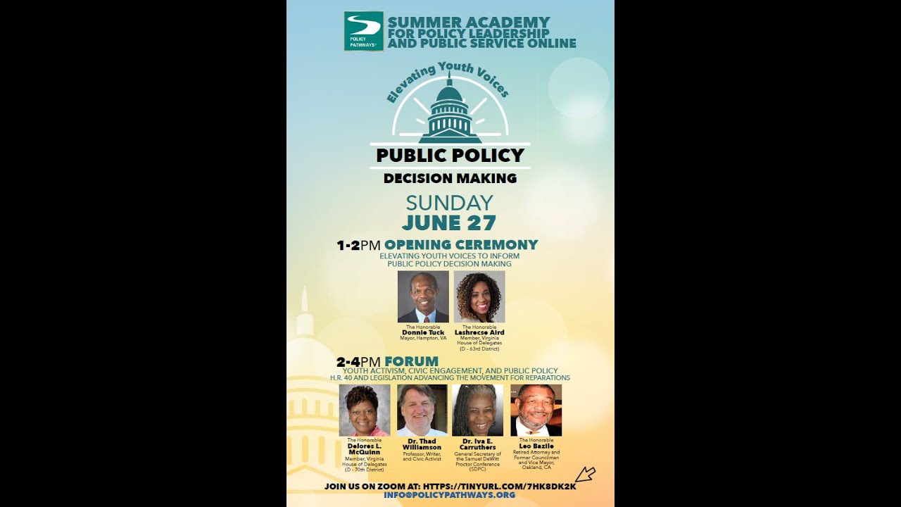 Policy Pathways, 2021 Summer Academy for Policy Leadership and Public ...
