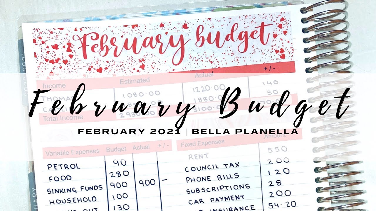 FEBRUARY BUDGET | 2021 | BUDGET WITH ME | BELLA PLANELLA - YouTube