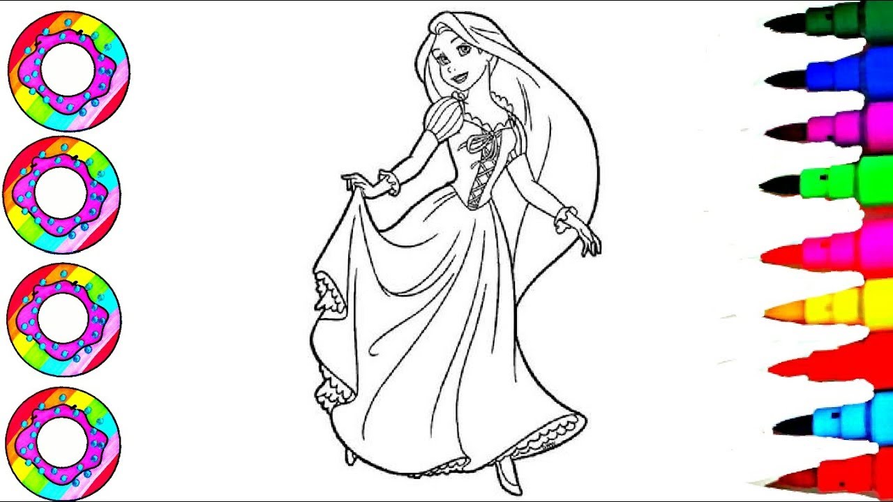 Learn To Color Disney's Princess Tangled with Glittery Girl's Purple ...