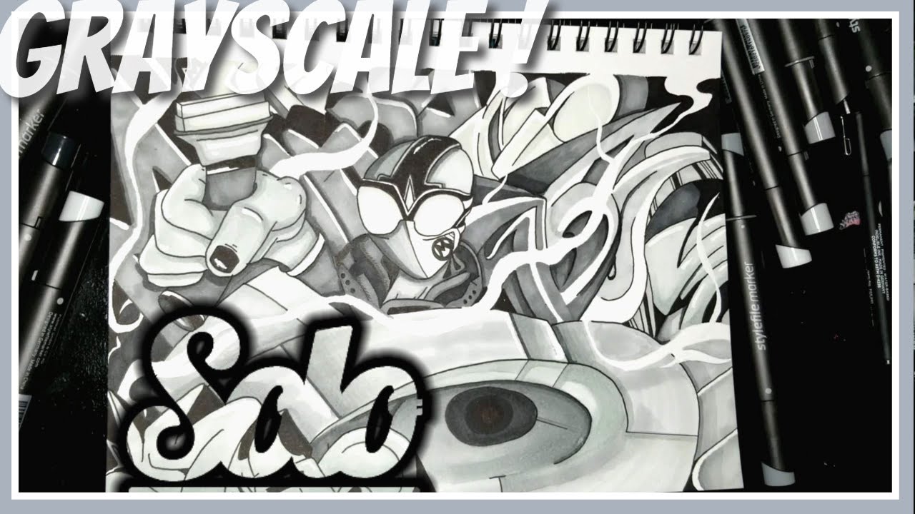 FULL Grayscale fill-in Process | Graffiti Sketch Timelapse - YouTube