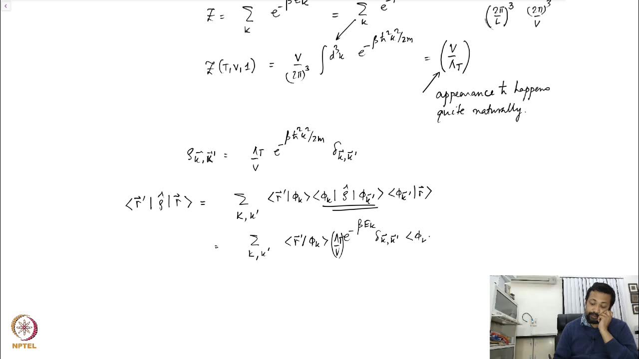 mod08lec43 - Free Particle Quantum Canonical Partition Function Free - YouTube
