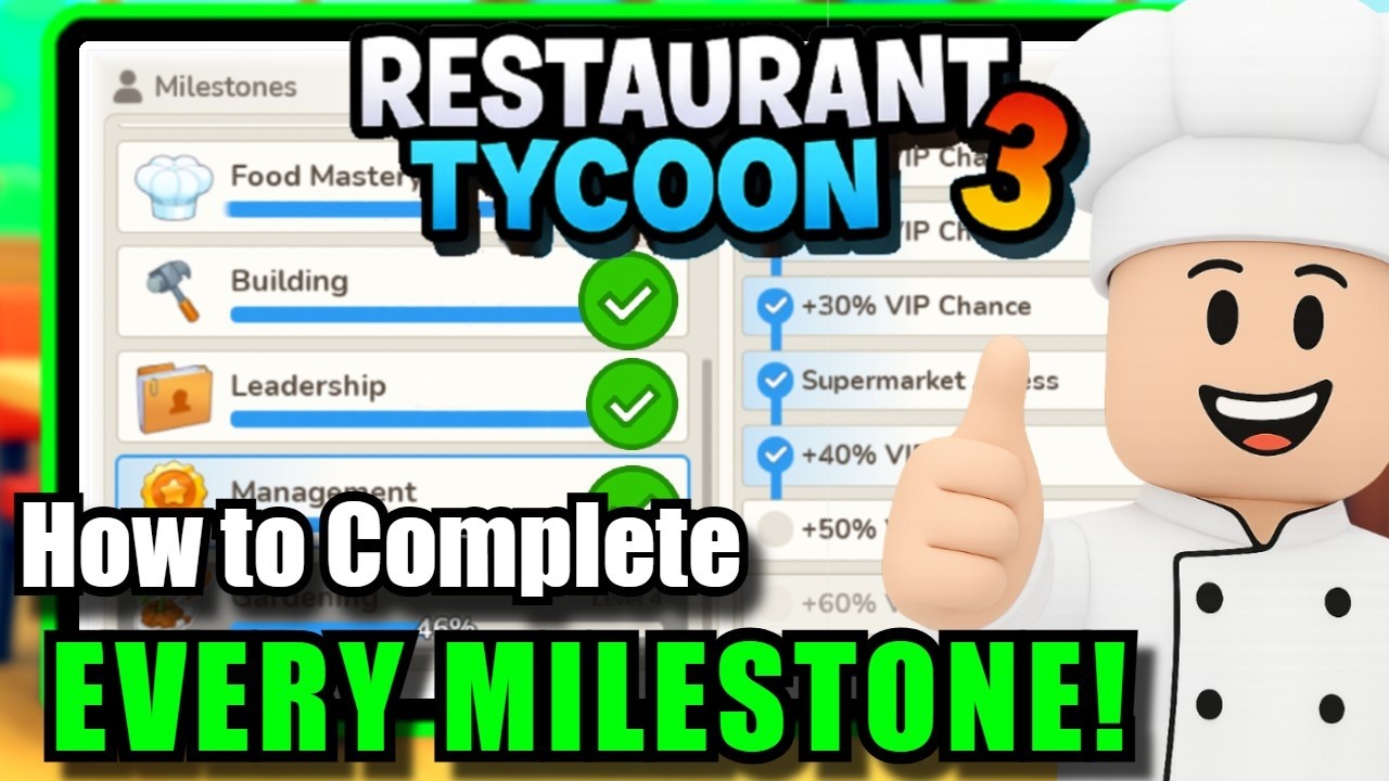 How to Complete EVERY MILESTONE in Restaurant Tycoon 3 - Roblox - YouTube