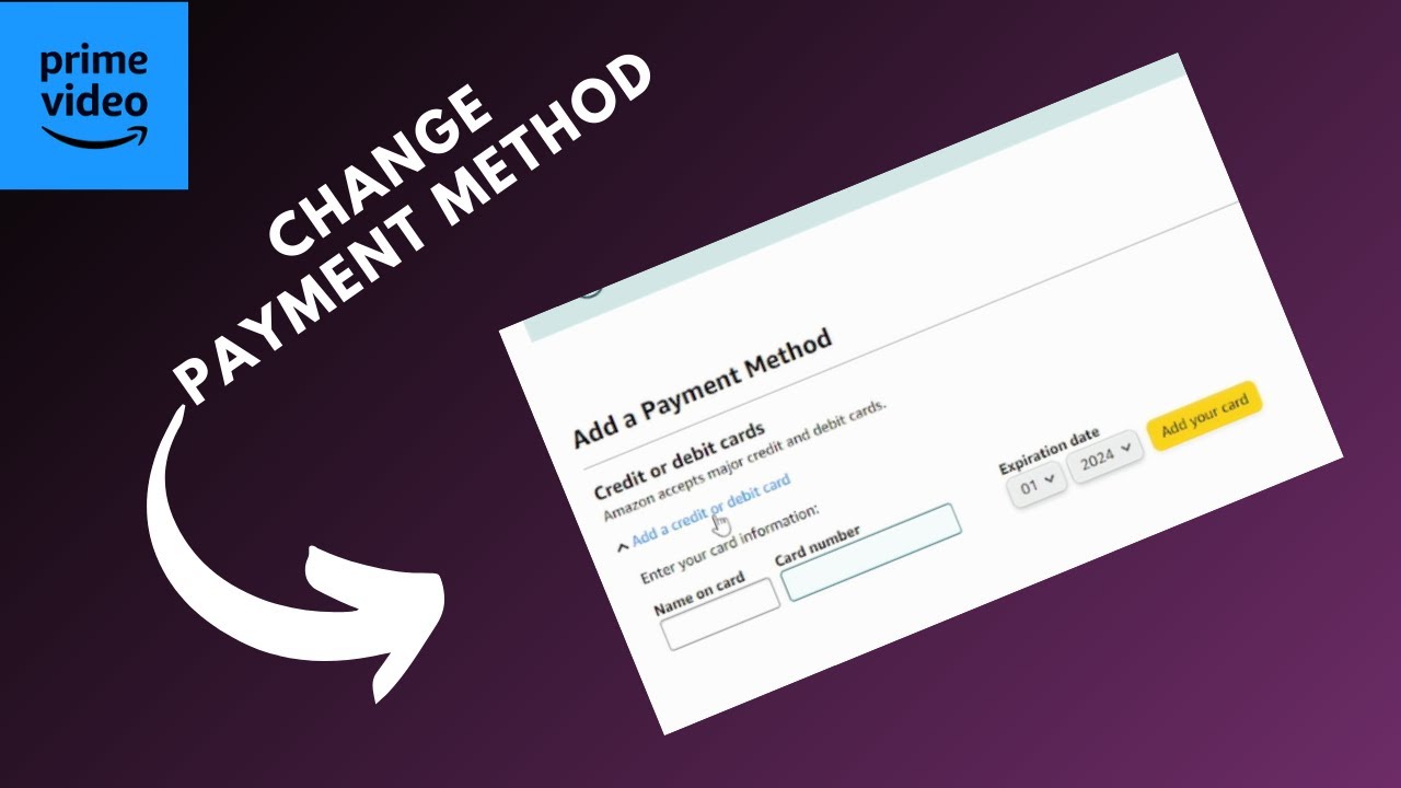 how to change payment method on amazon prime video - YouTube