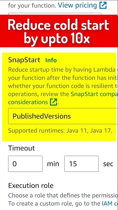 AWS Lambda SnapStart - upto 10x startup performance | Java - YouTube