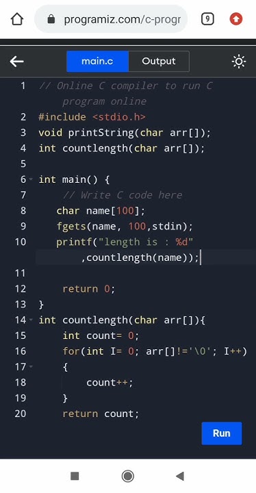 countlength of string using c language || #learn_coding #coding - YouTube
