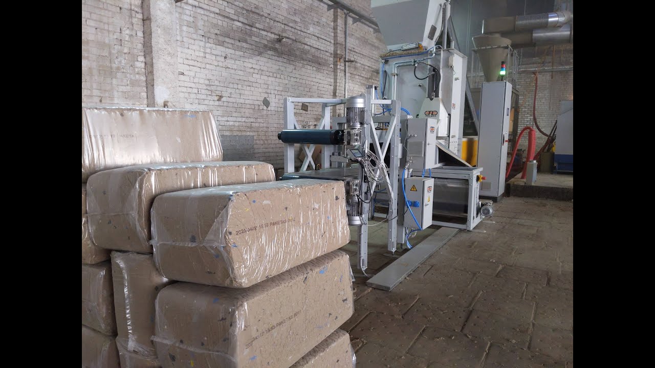 Packaging line for insulation wool and other materials VAP-1500 by Tiulmax - YouTube