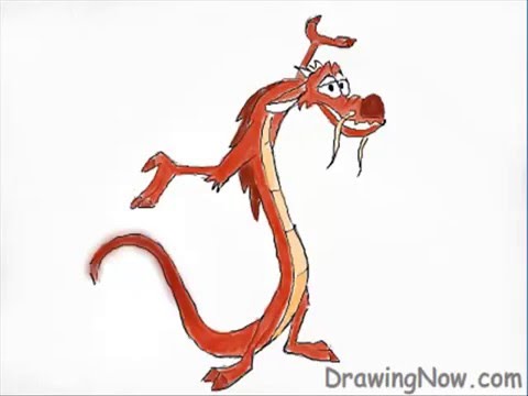 How To Draw Disney Mushu From Mulan