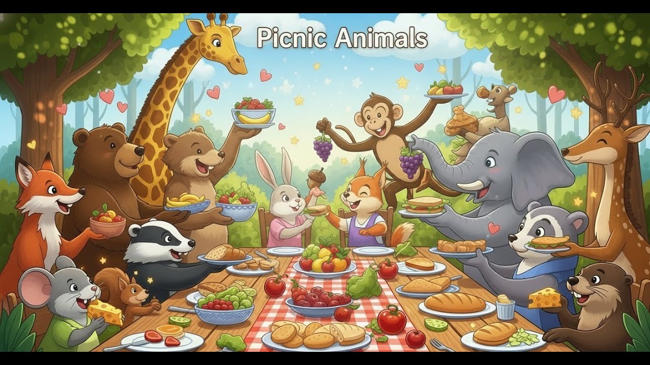 The Picnic Animals Song | Cute Animal Rhymes for Preschoolers – Join ...