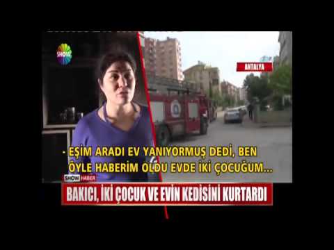 Bakıcı, iki çocuk ve evin kedisini kurtardı