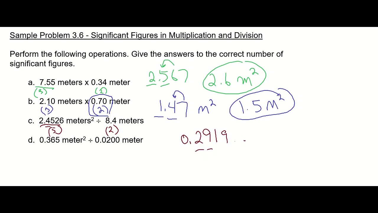 Sample Problem - Significant Figure Rules in Multiplication and ...