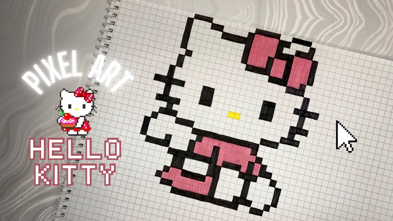 Pixel Art Tutorial: Drawing HELLO KITTY Step by Step - YouTube