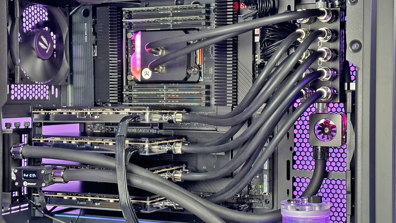 스레드리퍼 5995WXㅣRTX 4090 4개 장착한 병렬 연산용 딥러닝 시스템 - YouTube