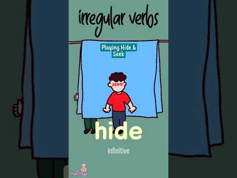 Irregular Verb 19 HIDE (English with Mia) | ถูกต้องมากที่สุดverb 3 hide ...