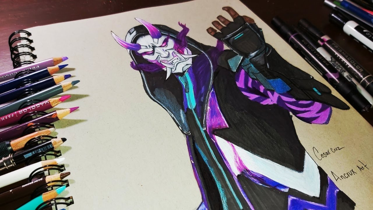 Drawing Fortnite Chapter 2 Season 3 - Fade Max Lv 100 skin Speed ...