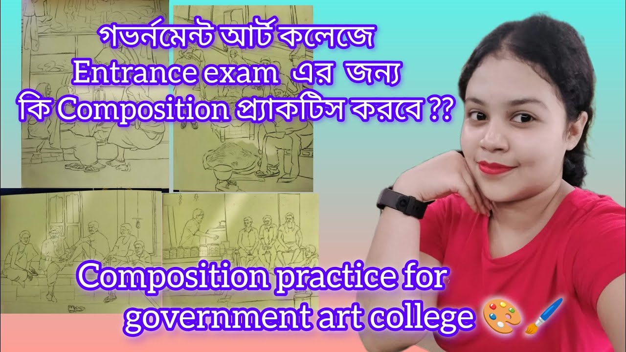 Composition practice for Government art college 🎨 ️#composition #artcollege #artwork - YouTube
