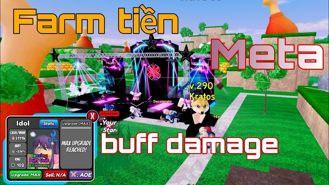 All Star Tower Defense Idol nhưng tôi là trùm Buff Damage - YouTube