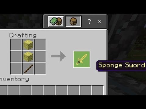 minecraft pocket edition Sponge Sword addon - YouTube
