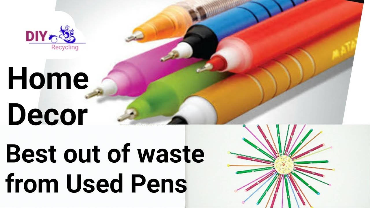 Best Out of Waste from Used Pen Caps|Wall Decor Idea..! - YouTube