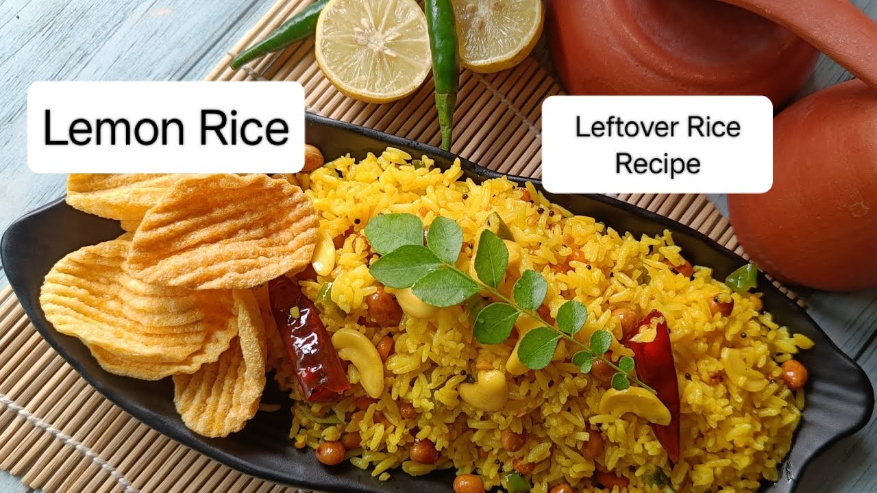 |Lemon Rice|South Indian Variety Rice|Leftover Rice Recipe|नींबू चावल ...
