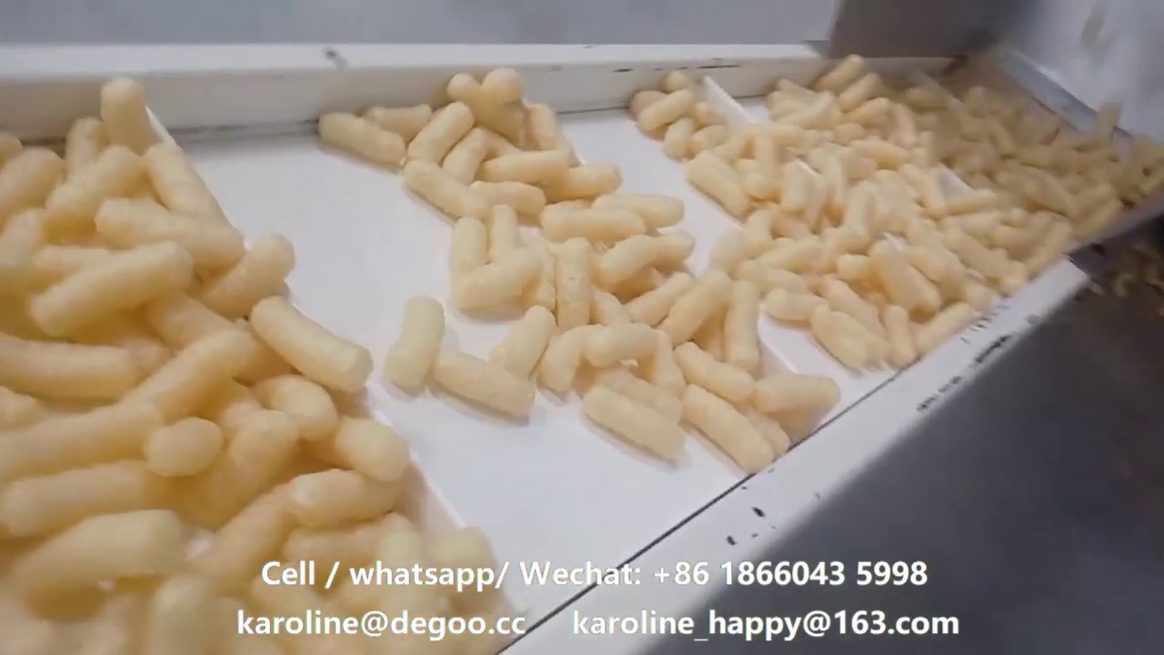 Puffed Corn Sticks Cheese Ball Curl Snacks Inflating food Extruder ...