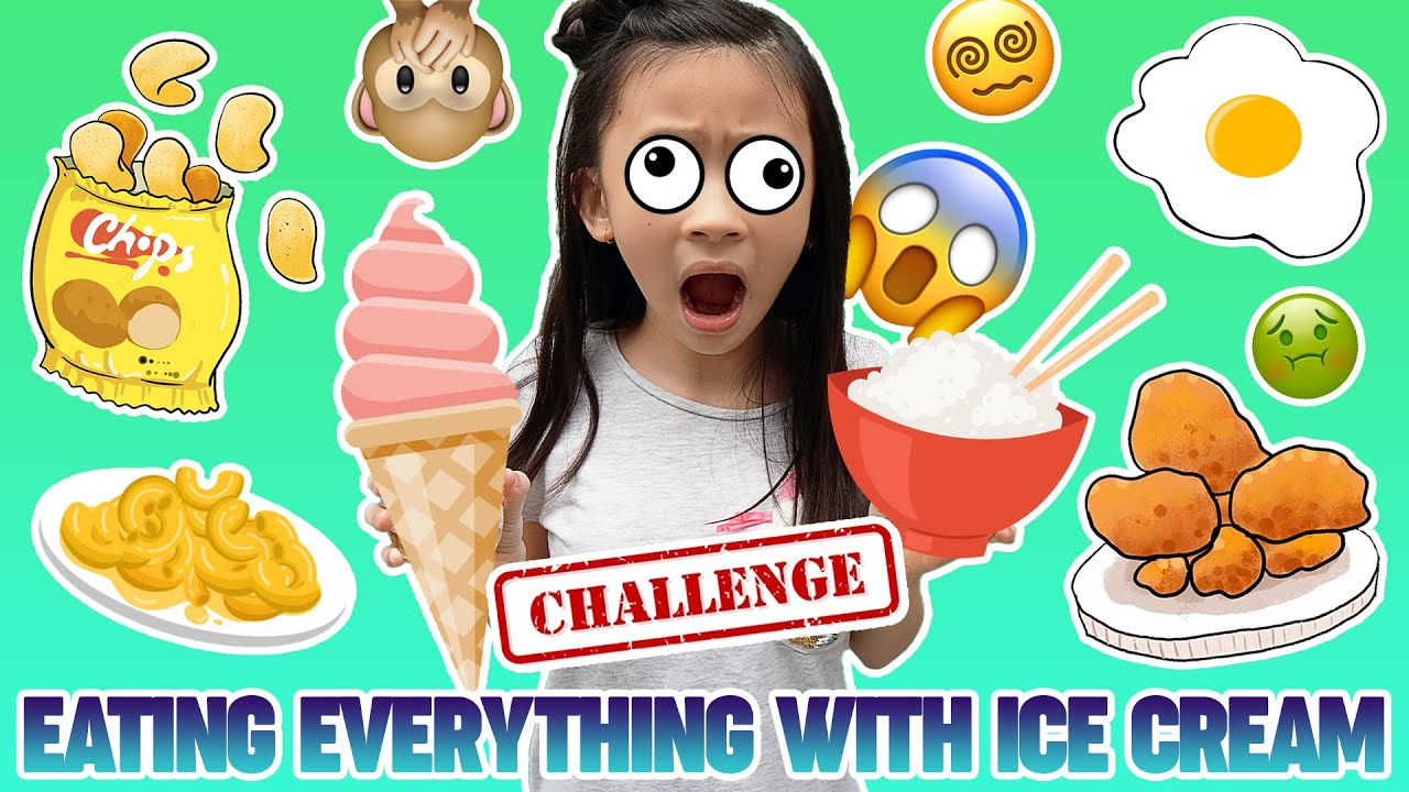 EATING EVERYTHING WITH ICE CREAM w/ Gwen Kate Faye - YouTube