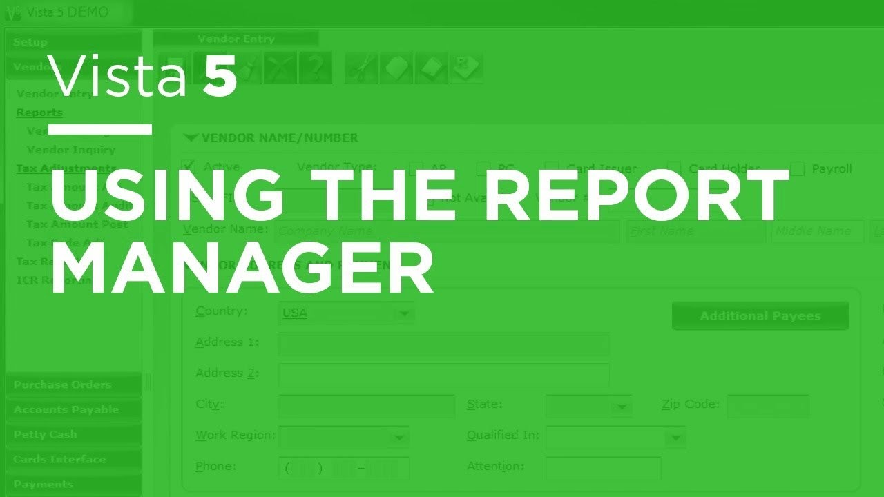 Vista 5 - Using the Report Manager - YouTube