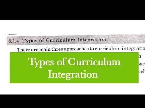 Types of Curriculum integration// Curriculum Development- B.ed Sem-2 # ...