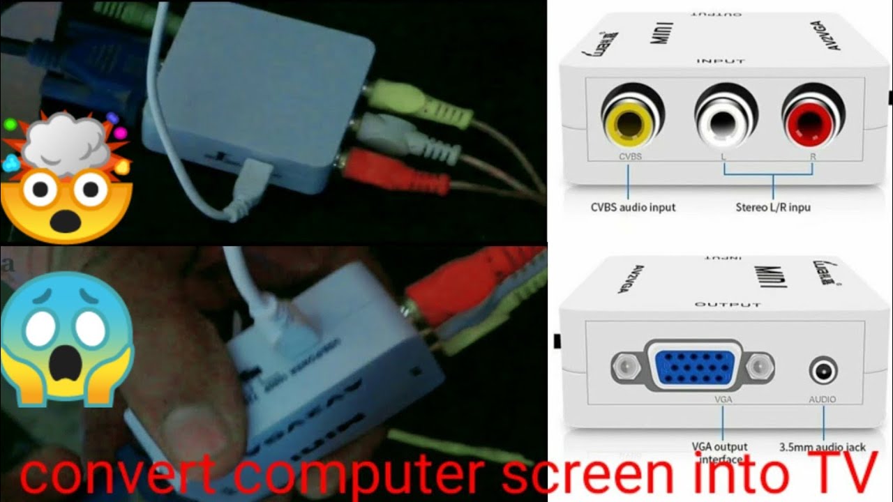 TV tuner, convert computer screen into TV, ||AV to VGA||connect set top ...