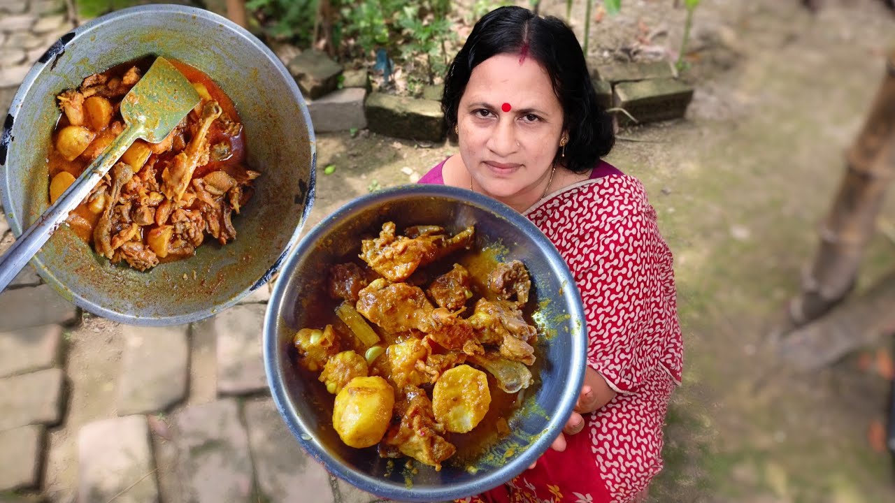 🐓🐓Potato With Chui Jhal Bangla Style Chicken Curry Recipe || Chicken ...