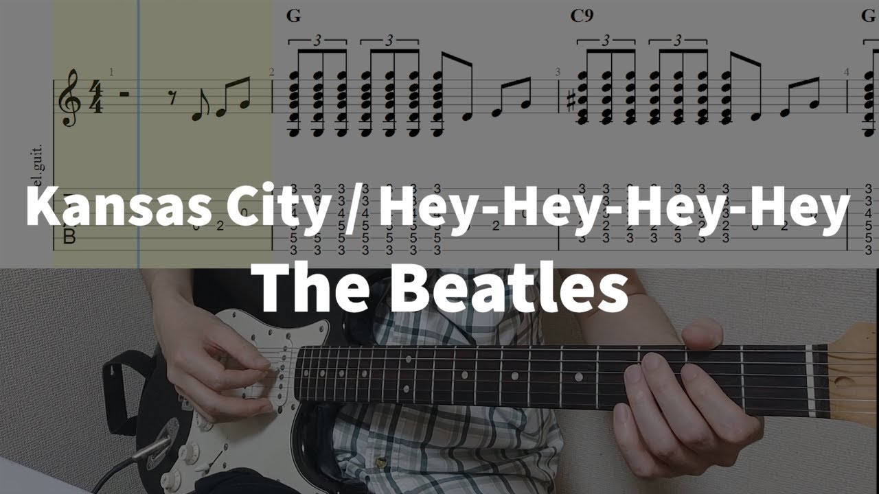 Kansas City / Hey-Hey-Hey-Hey - The Beatles | guitar tab easy - YouTube