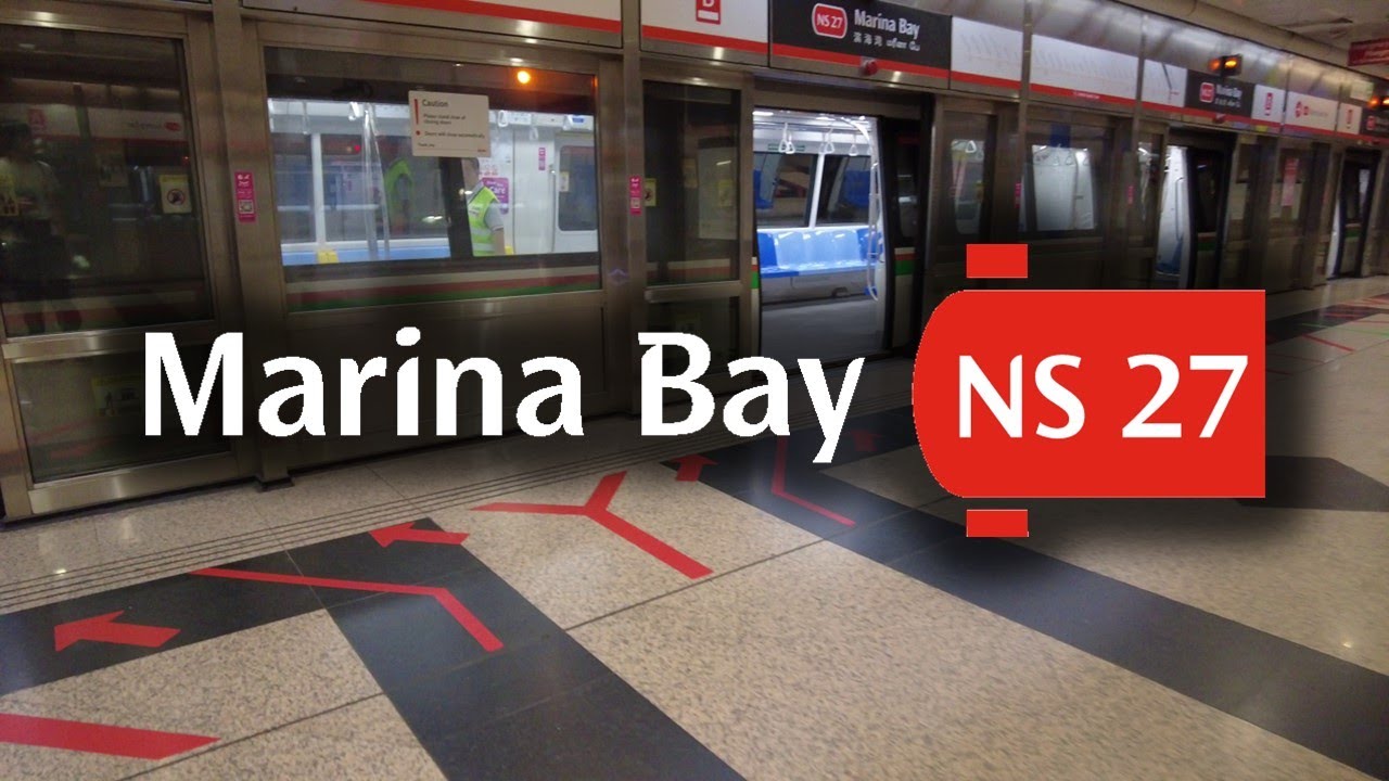 NS27 Marina Bay MRT Station: Exit 2 to Platforms | Singapore Walking ...