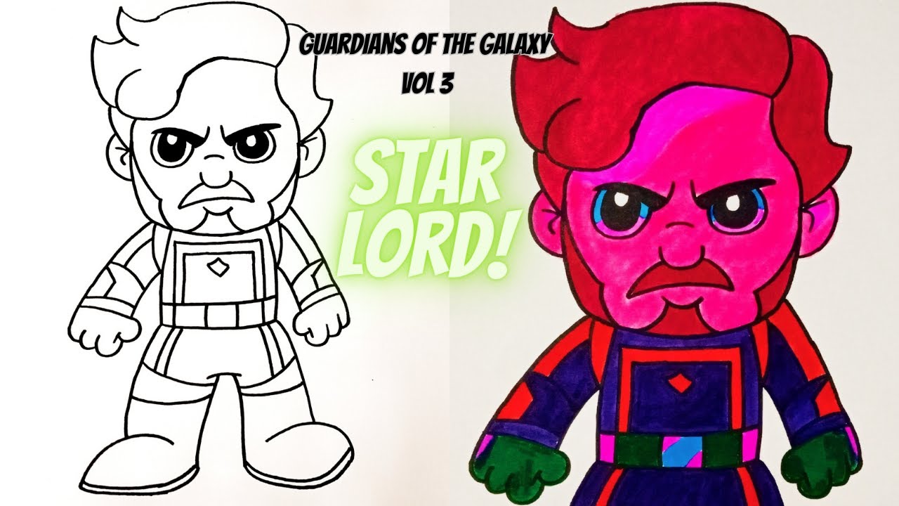 Let's Draw Star Lord | Guardians of the Galaxy Vol 3 - YouTube