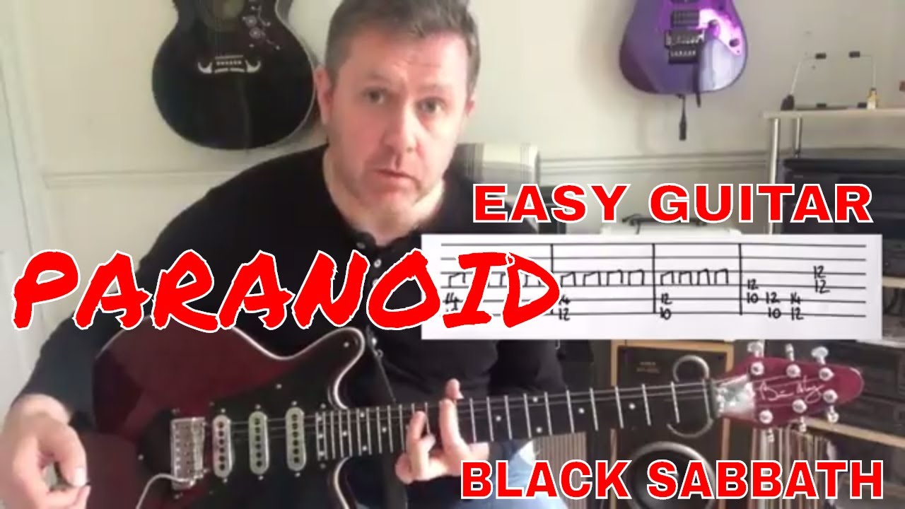 Easy Guitar - Paranoid Black - Sabbath Guitar Lesson - YouTube