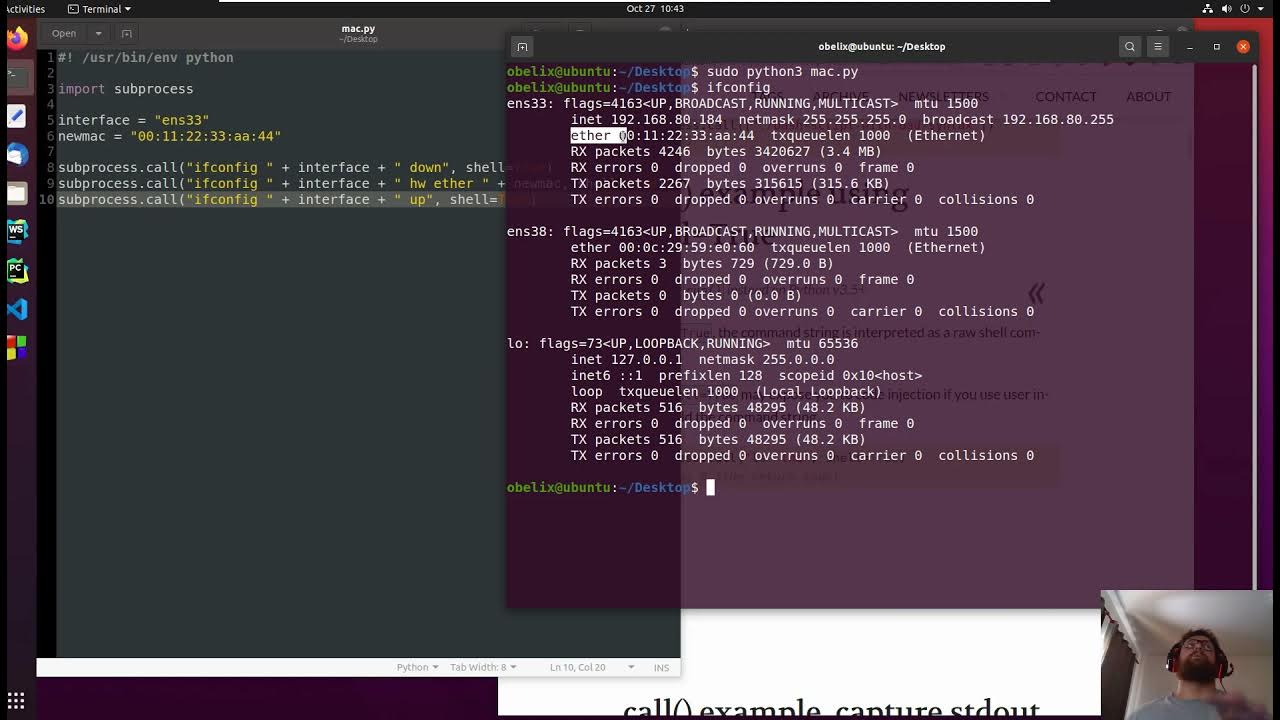 Programming a MAC Changer in Python - YouTube