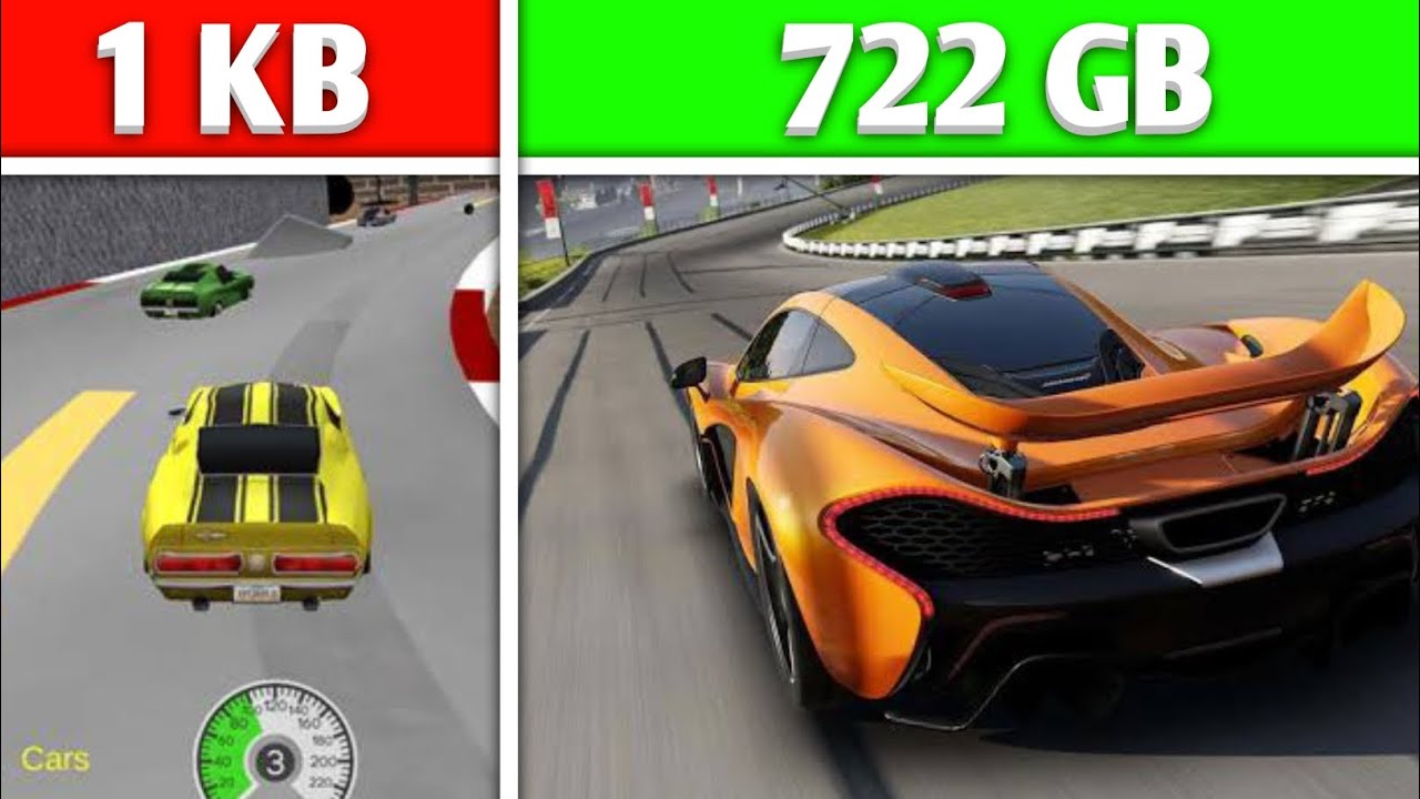 1 KB vs 722 GB Car Racing Games On Playstore 😱🤯 - YouTube
