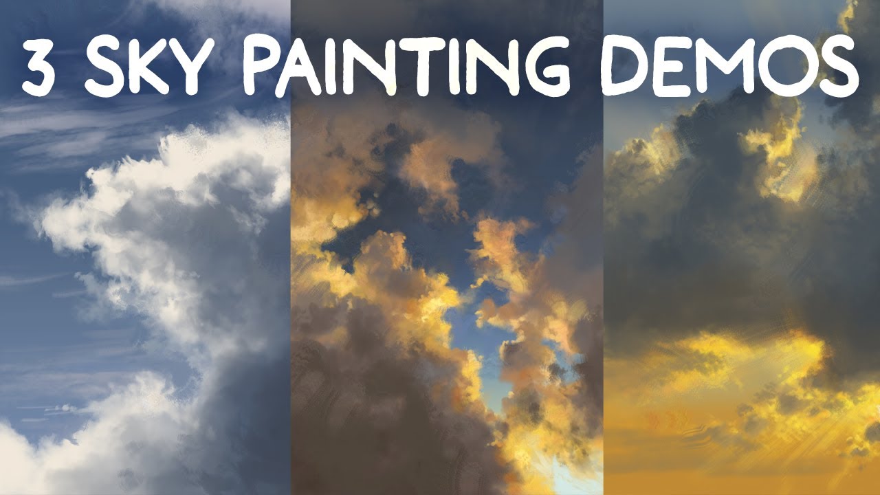 How I Paint Clouds (digital study process) - YouTube