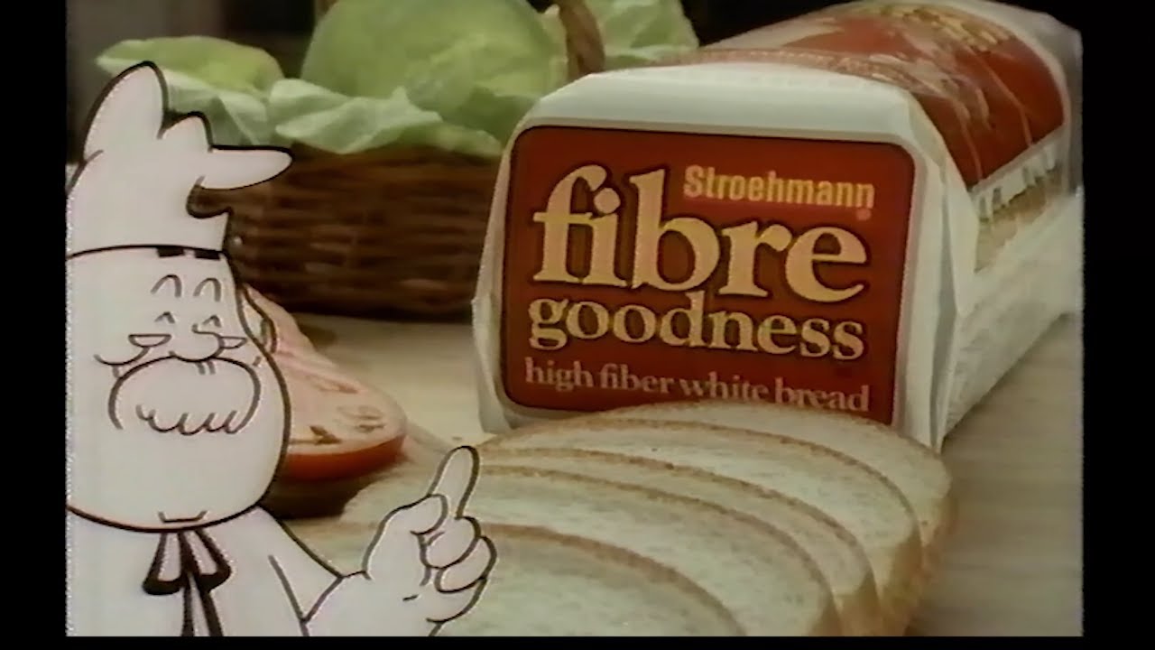 Stroehmann Fibre Goodness High Fiber White Bread Vintage TV Commercial ...