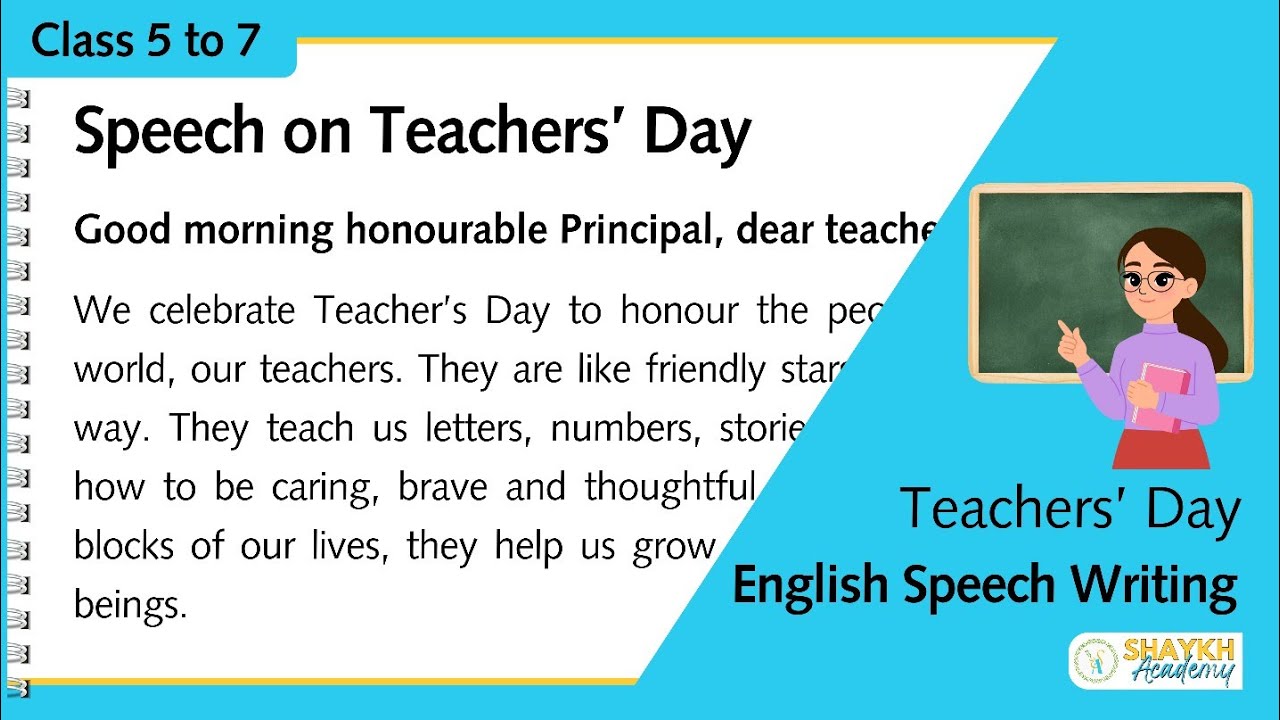 Short & Easy Teachers' Day Speech in English | Speech on 5th September ...