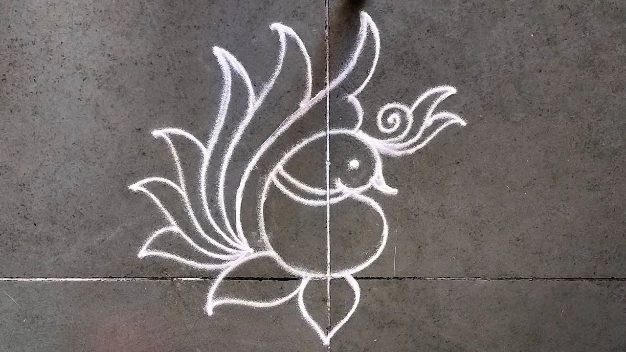 Simple freehand rangoli designs|daily freehand rangoli for beginners ...